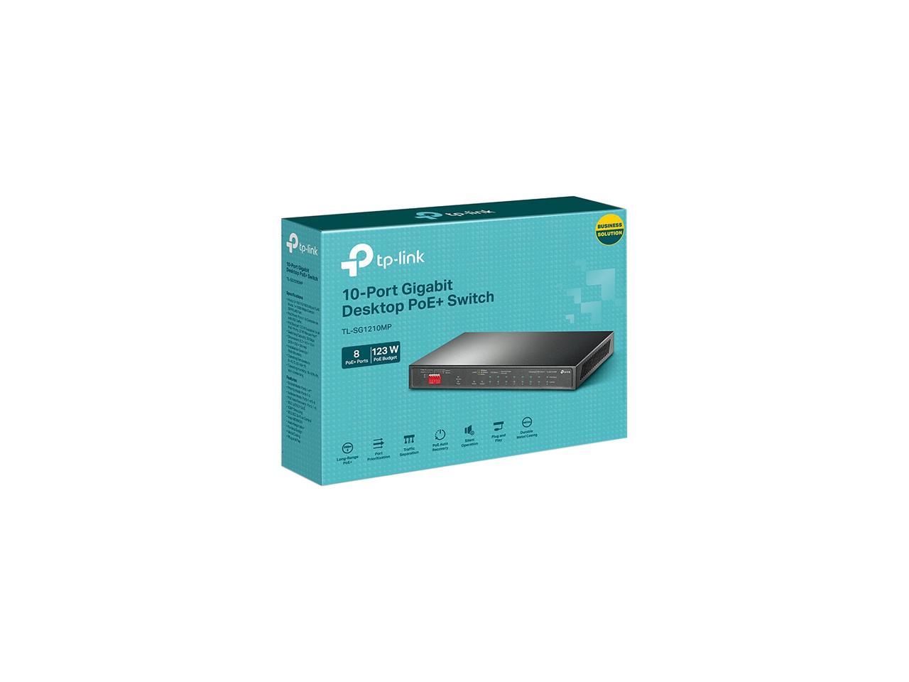 TP-Link TL-SG1210MP | 8 Port Gigabit PoE Switch | 8 PoE+ Ports @123W, w ...