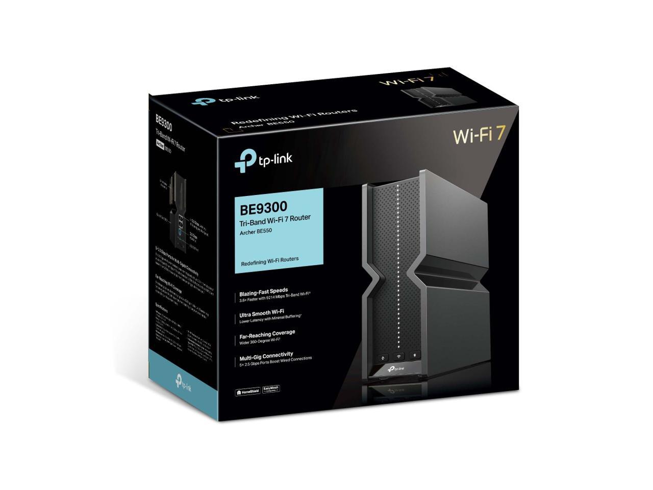 TP-Link Archer BE550 Tri-Band Wi-Fi 7 BE9300 Router, 6-Stream 9.2Gbps ...