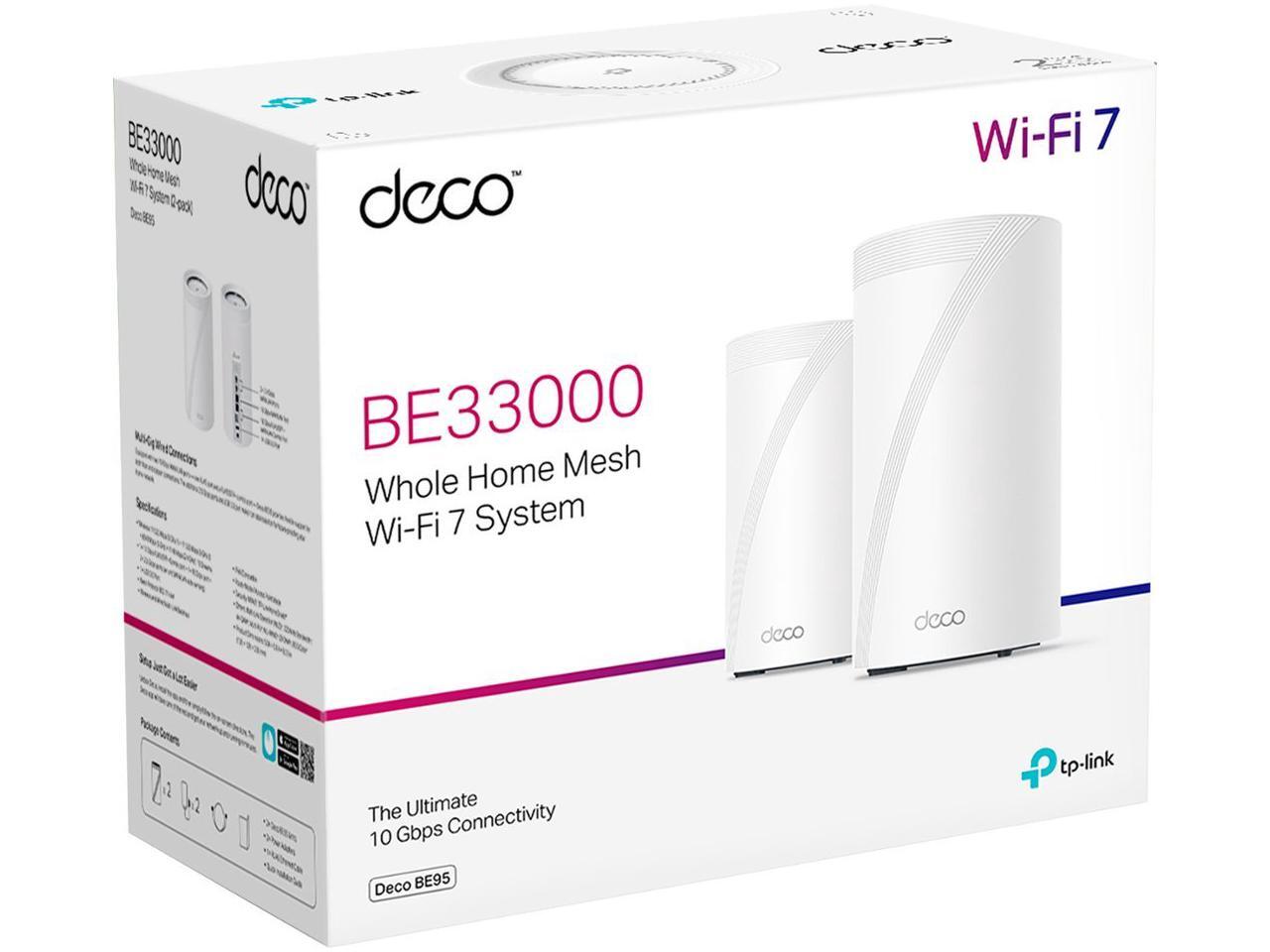 TP-Link Quad-Band WiFi 7 BE33000 Whole Home Mesh System (Deco BE95 ...