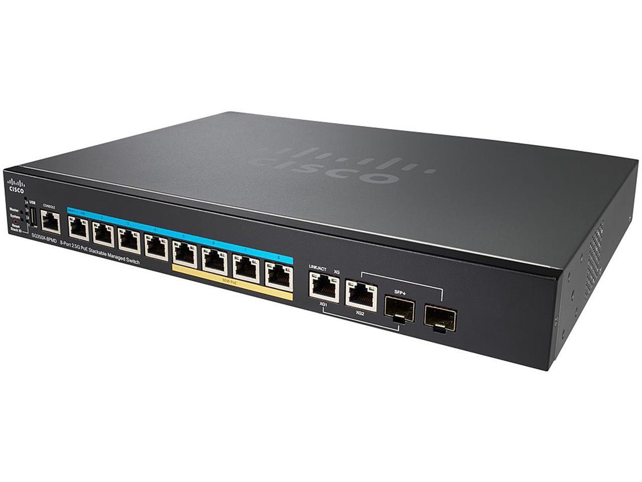 CISCO SG350X-8PMD-K9 8-Port 2.5G PoE Stackable Managed Switch - Newegg.com