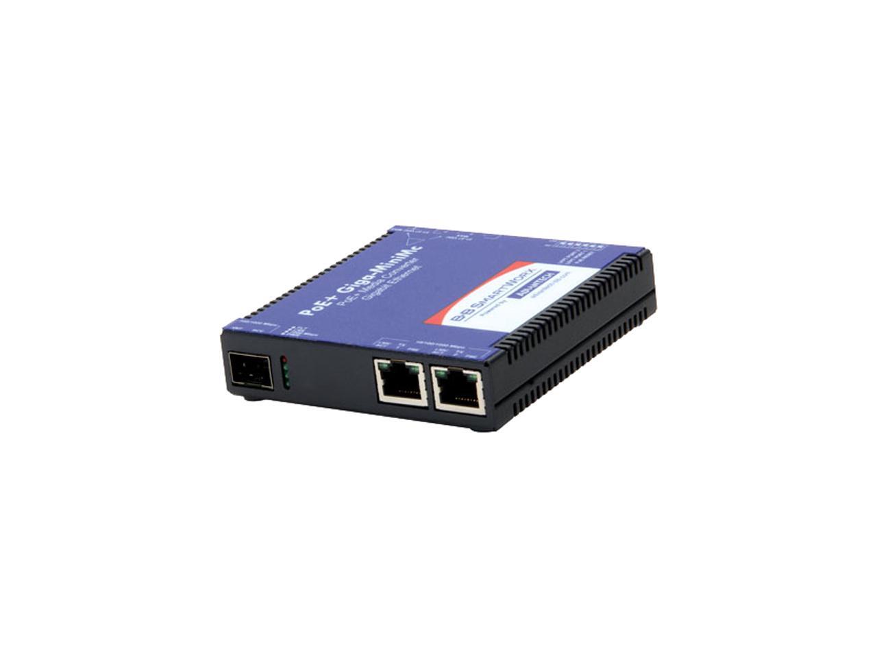 IMC 857-11911PC-A Single port POE+ Giga MiniMC LFPT TX/SFP Includes 1 MM1300/155 SFP Module with ...