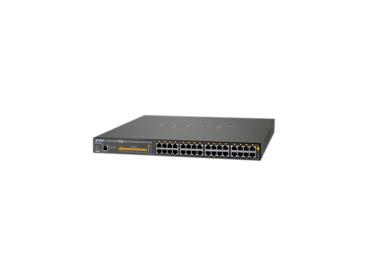 PLANET UPOE-1600G 16-Port Gigabit 60W Ultra PoE Managed Injector Hub ...