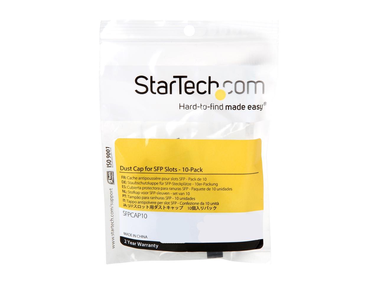 StarTech SFPCAP10 SFP Dust Cover - 10 Pack - Black - SFP Port Cover ...
