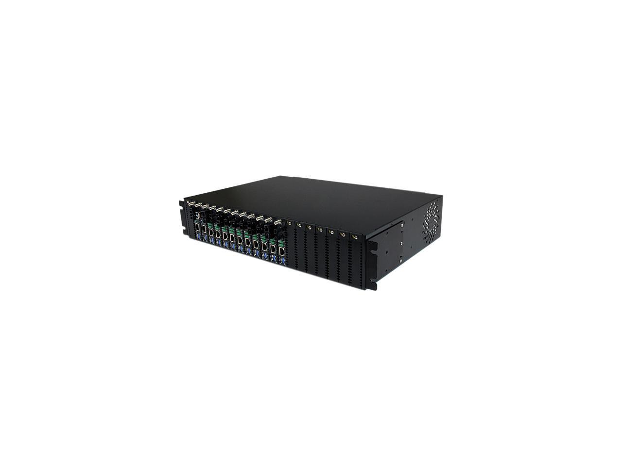StarTech.com ETCHS2U 20-Slot 2U Rack Mount Media Converter Chassis for ...