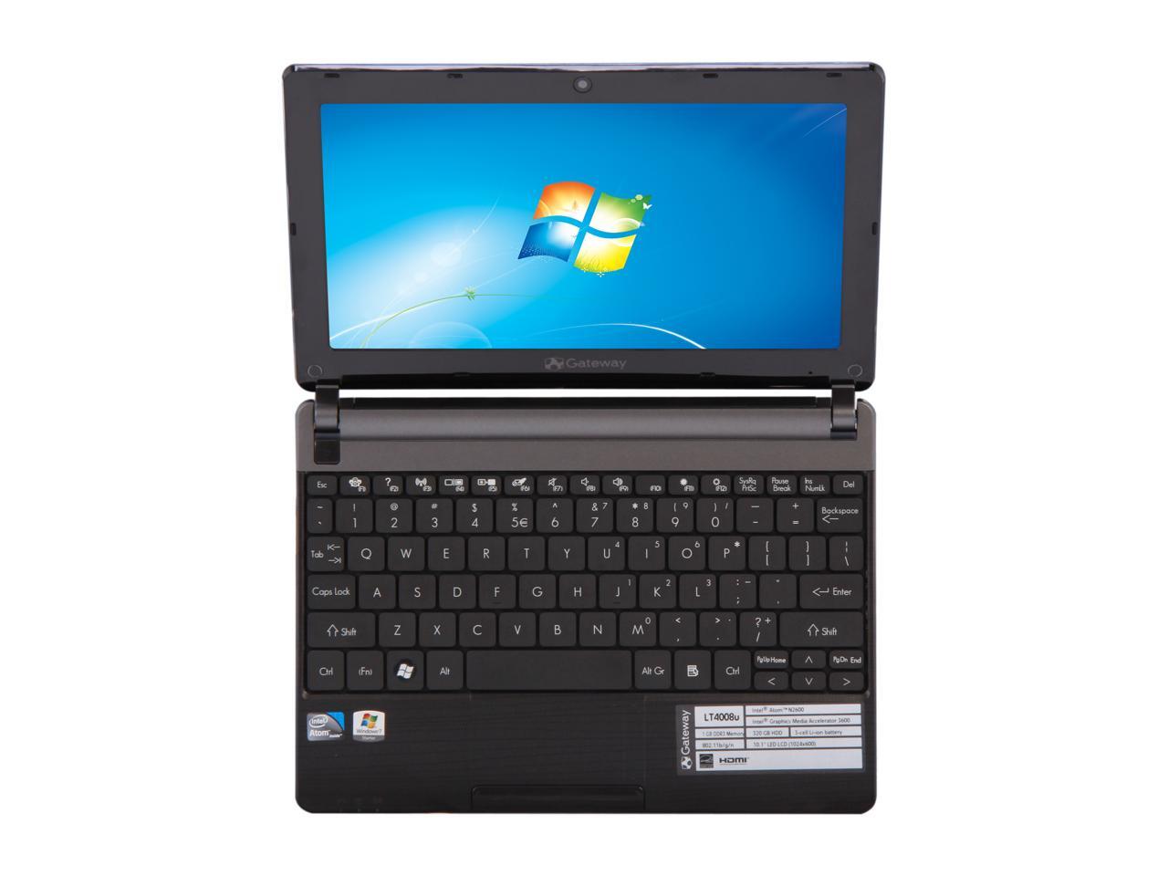 Refurbished: Gateway LT Series LT4008u Black 10.1" WSVGA Netbook ...