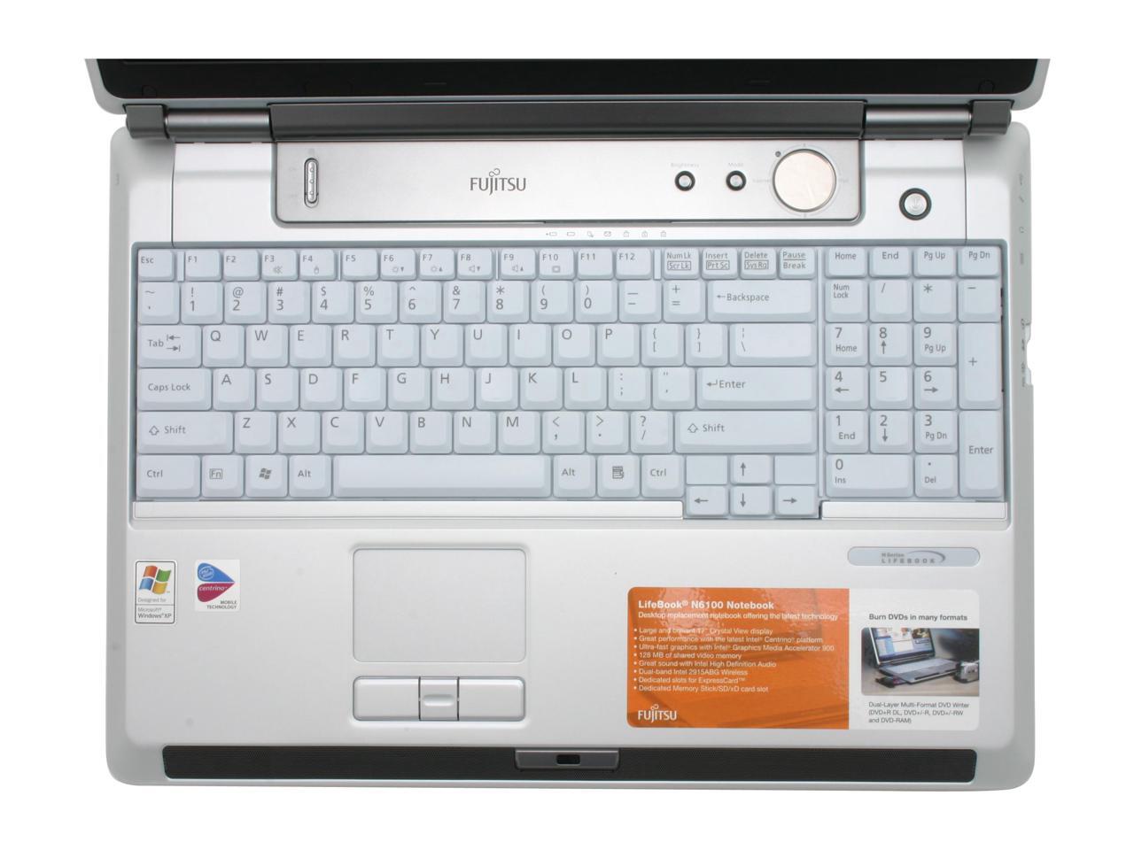 Fujitsu Laptop Lifebook N6000 Series Intel Pentium M 750 512MB Memory ...