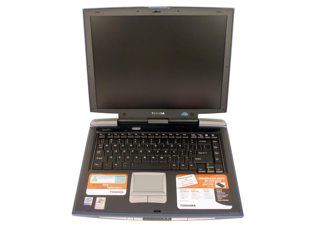 TOSHIBA Laptop Satellite 2.80GHz 512MB Memory 60GB HDD Trident ...