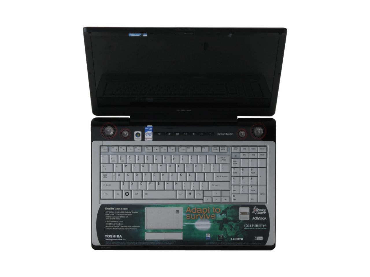 TOSHIBA Laptop Satellite Intel Core 2 Duo T5550 2GB Memory 250GB HDD ...