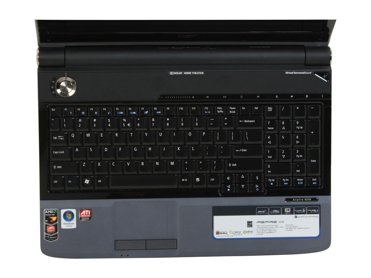 Acer Laptop Aspire AMD Turion 64 X2 RM-70 3GB Memory 250GB HDD ATI ...