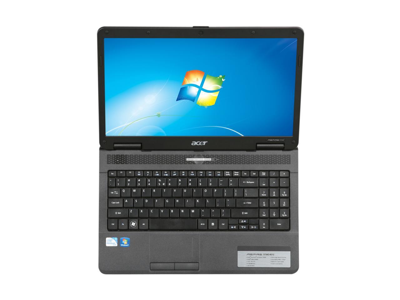 Acer Laptop Aspire Intel Pentium T4500 4GB Memory 320GB HDD Intel GMA ...