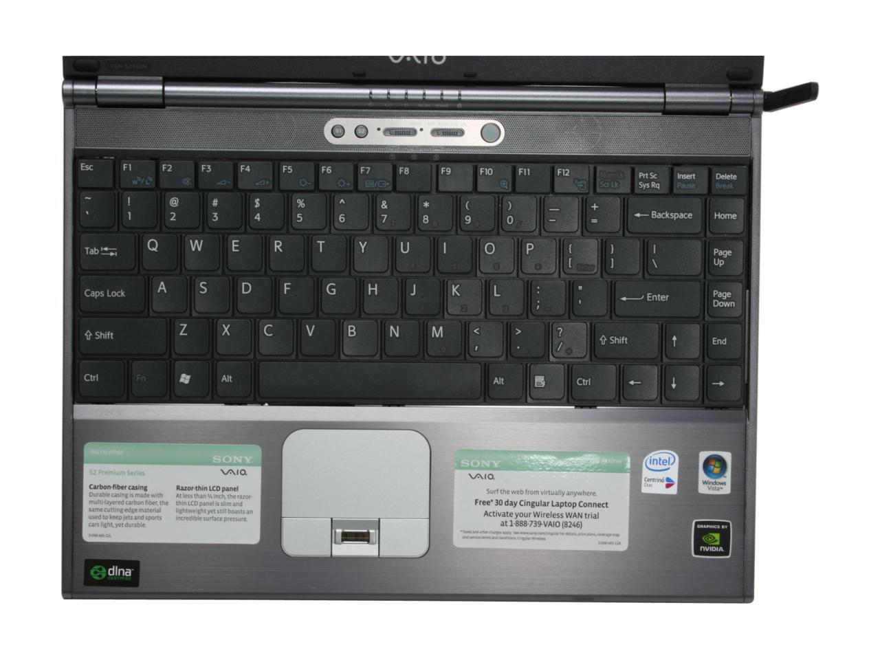 SONY Laptop VAIO SZ Series Intel Core 2 Duo T7200 2GB Memory 160GB HDD ...