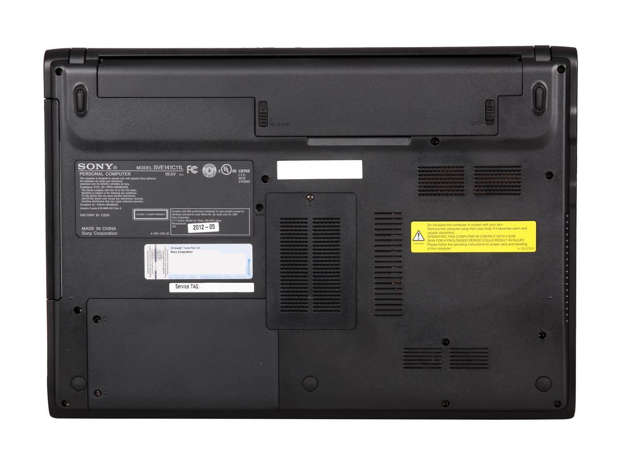 SONY Laptop VAIO Intel Core i5 2nd Gen 2450M (2.50GHz) 4GB Memory 500GB ...