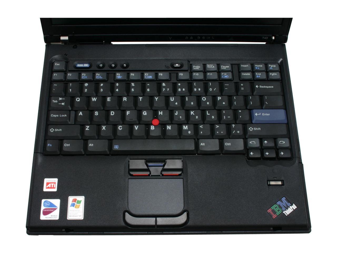 ThinkPad Laptop T Series Intel Pentium M 750 512MB Memory 40GB HDD ATI ...