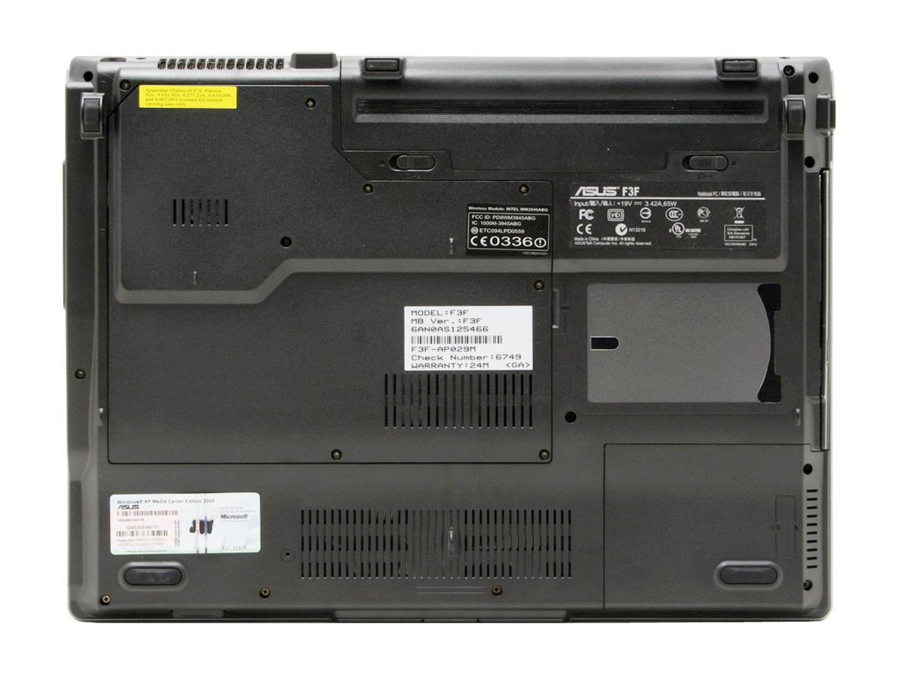 ASUS Laptop F3 Series Intel Core Solo T1350 (1.86GHz) 512MB Memory 80GB ...