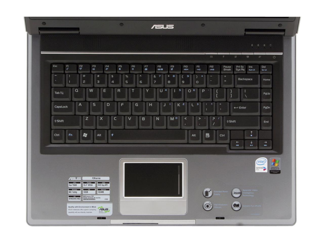 ASUS Laptop F3 Series Intel Core 2 Duo T5500 1GB Memory 120GB HDD Intel ...