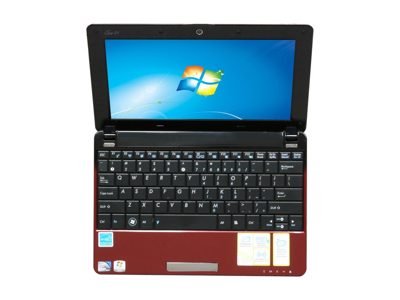Refurbished: ASUS Eee PC 1005HAB-RRED001S Red 10.1" WSVGA Netbook ...