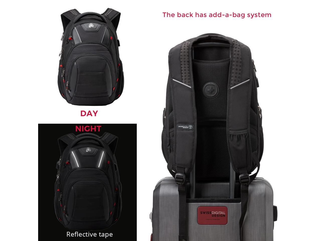 Swissdigital Black Circuit Business Travel Backpack - 15.6? Laptop ...