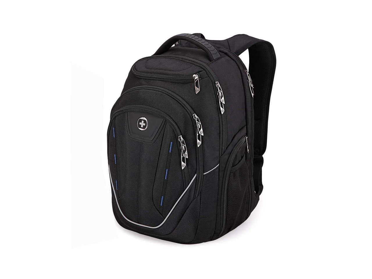 Swissdigital Black/Blue Terabyte Business Travel Backpack - 15.6 ...