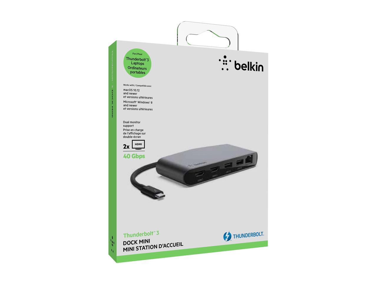 Belkin Mini Thunderbolt 3 Dock, Dual 4k Display @60Hz - Newegg.com