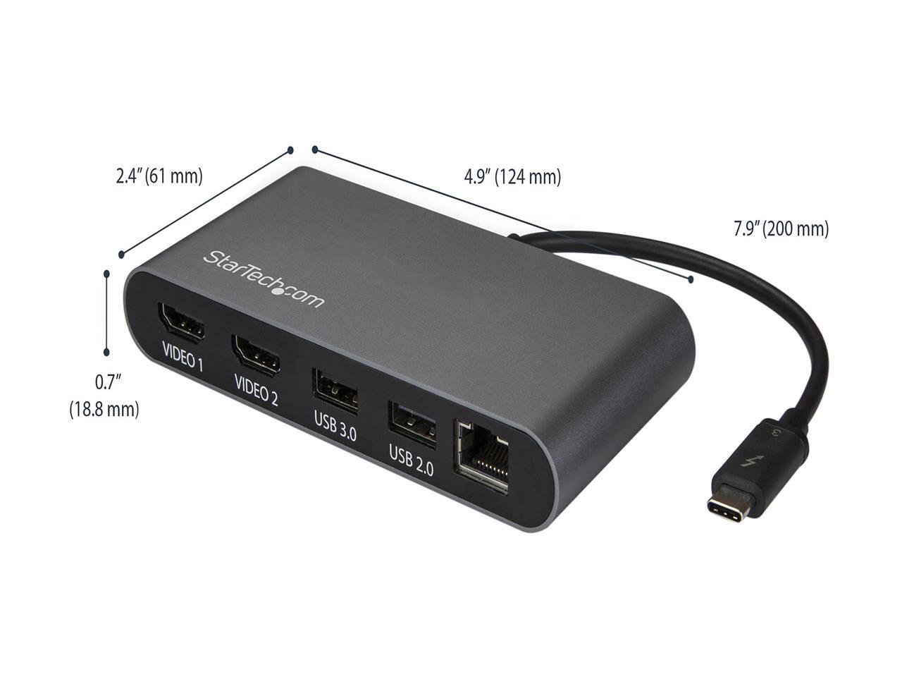 StarTech.com Mini Dual 4K Monitor Thunderbolt 3 Dock with HDMI - Newegg.com