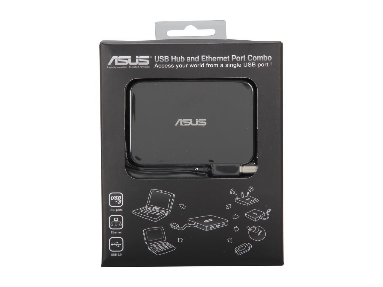 ASUS Black 90-XB3K00EX00000- ASUS USB Hub and Ethernet Port Combo ...