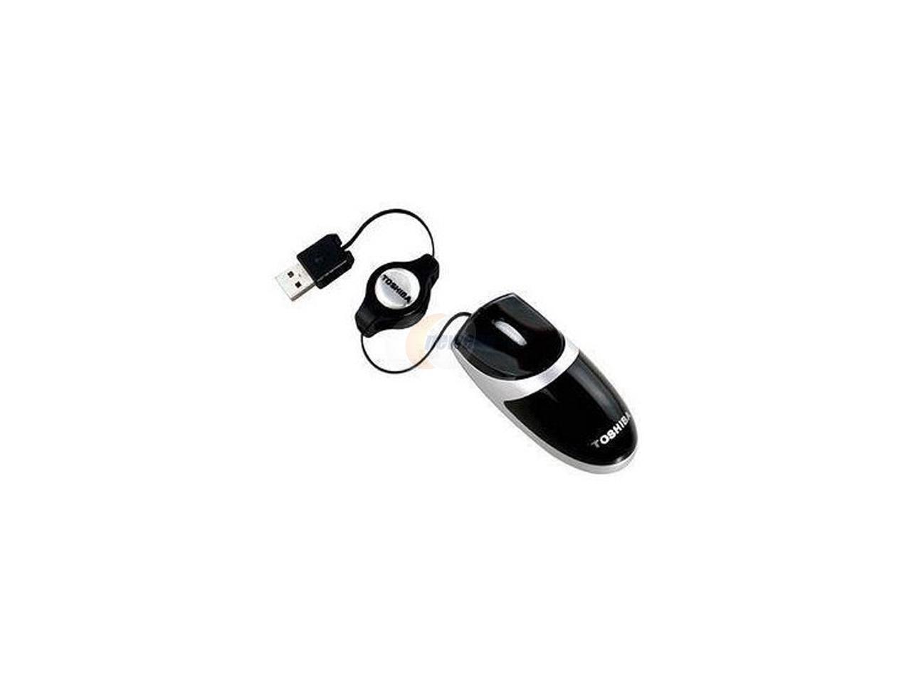 TOSHIBA USB Mini Optical Scroller Mouse with Retractable Cord PA1367U ...