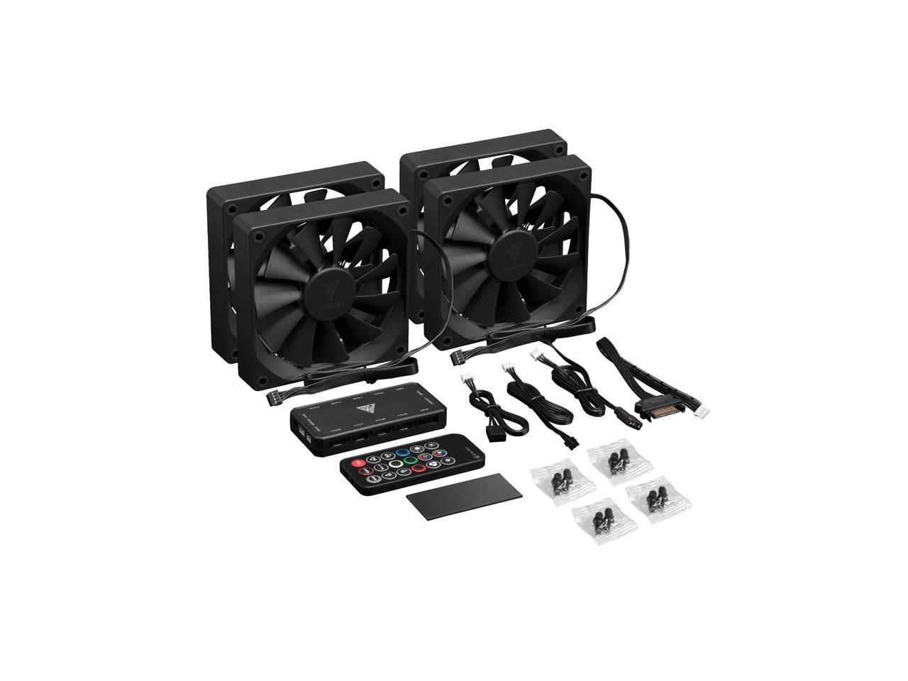 GAMDIAS AEOLUS M3-1204R 120 mm 55 Neon-Flex RGB LED Case Fan 4-Pack ...
