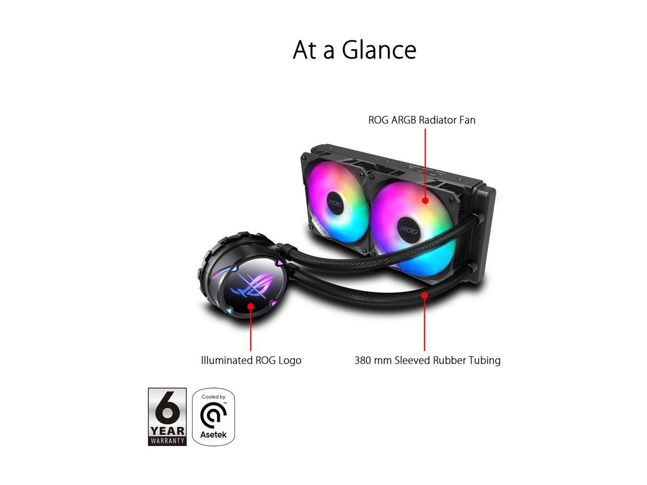 ASUS ROG Strix LC II 240 ARGB All-in-one AIO Liquid CPU Cooler 240mm ...