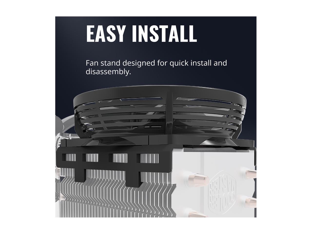 Cooler Master Hyper T20 Compact CPU Air Cooler with 2 Copper Heat Pipes ...