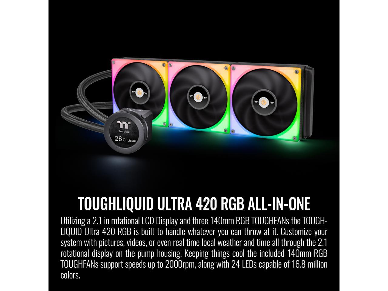 Thermaltake TOUGHLIQUID Ultra 420 RGB CPU Liquid Cooler, AMD(AM5/AM4 ...