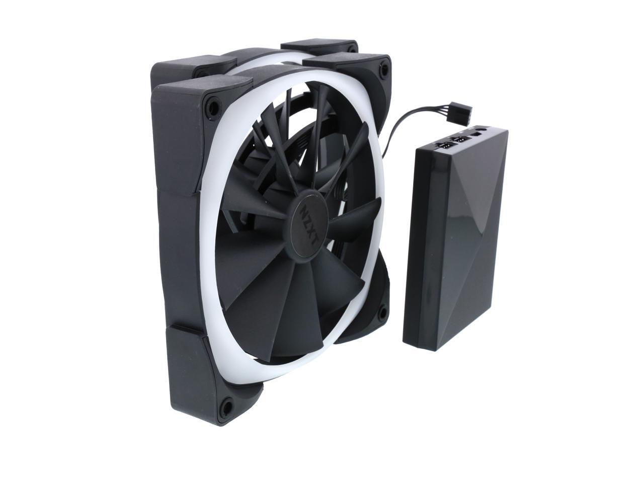 NZXT RF-AR140-C1 RGB LED Aer RGB140 & HUE+ 2 x Advanced RGB LED PWM Fan ...