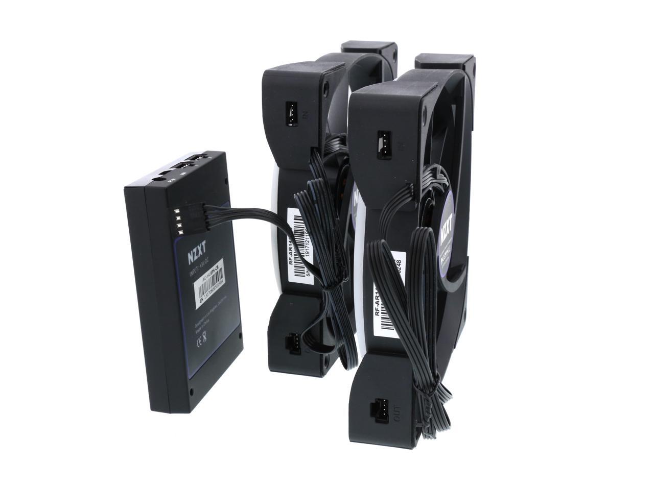 NZXT RF-AR140-C1 RGB LED Aer RGB140 & HUE+ 2 x Advanced RGB LED PWM Fan ...