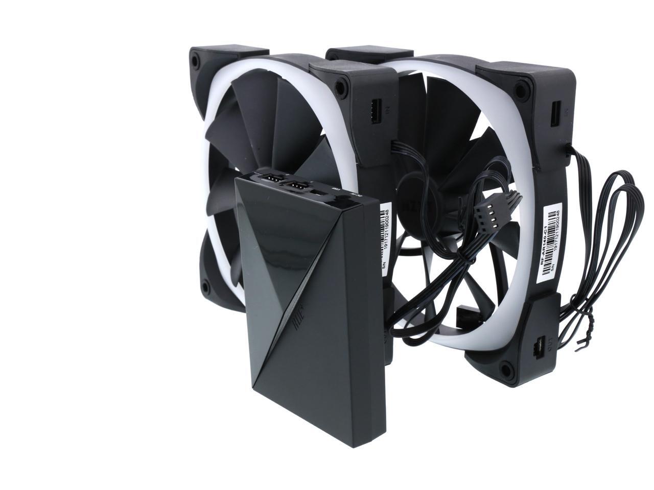 NZXT RF-AR140-C1 RGB LED Aer RGB140 & HUE+ 2 x Advanced RGB LED PWM Fan ...