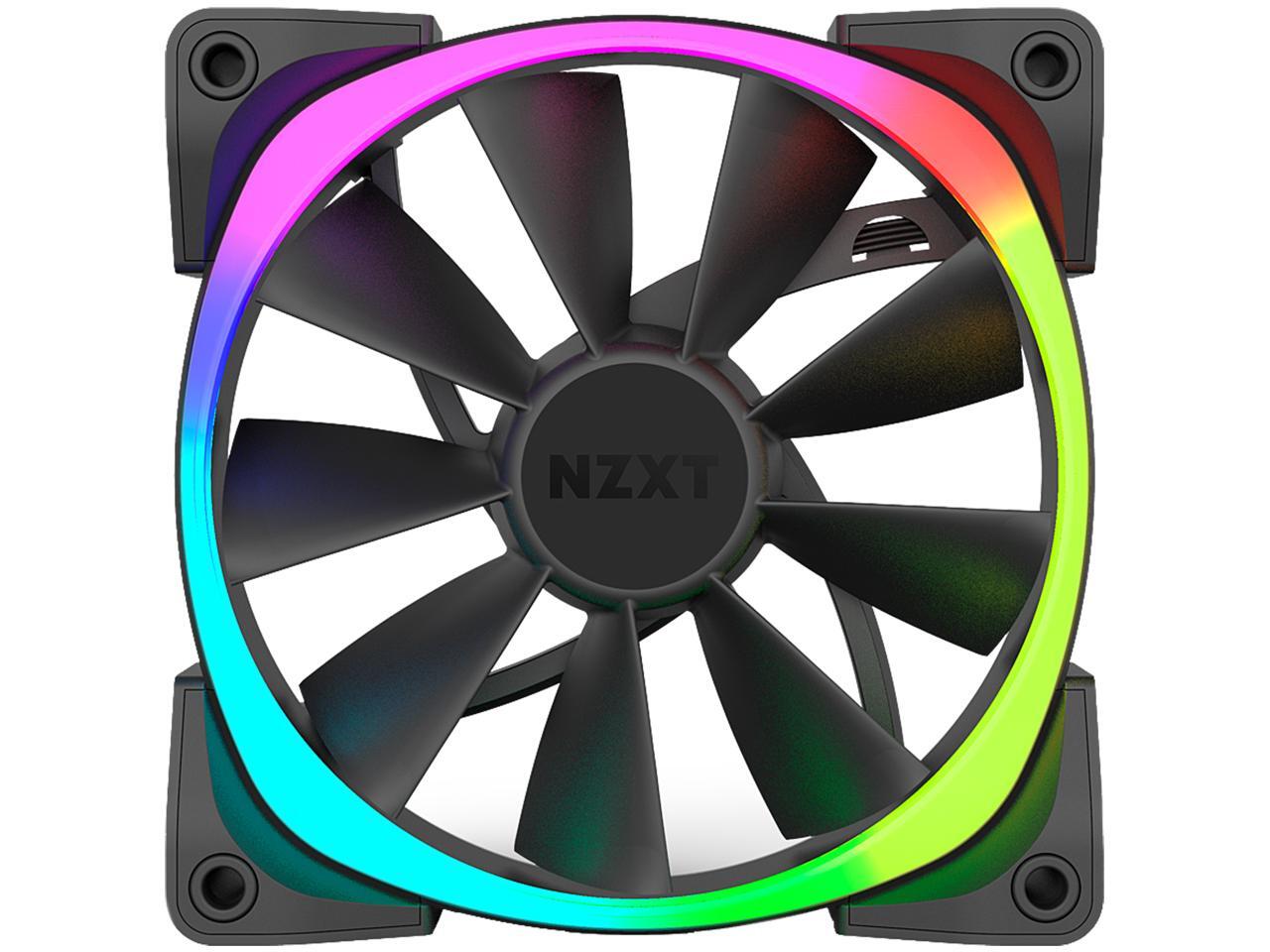 NZXT RF-AR140-B1 RGB LED Aer RGB140 Advanced RGB LED PWM Fan for HUE+ ...