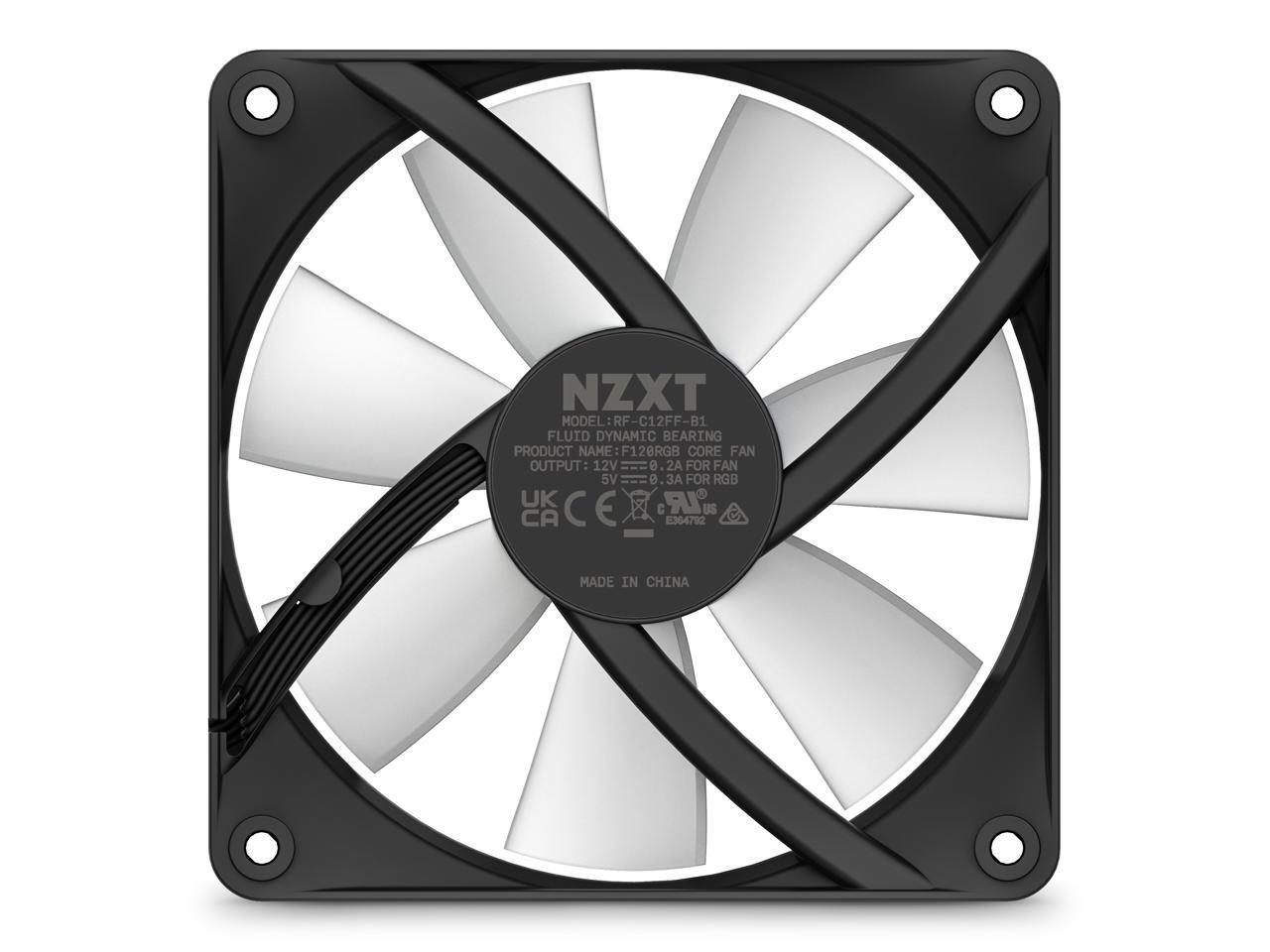 NZXT F120 RGB Core Fan - RF-C12SF-B1 - 120mm Hub-Mounted RGB Fan ...