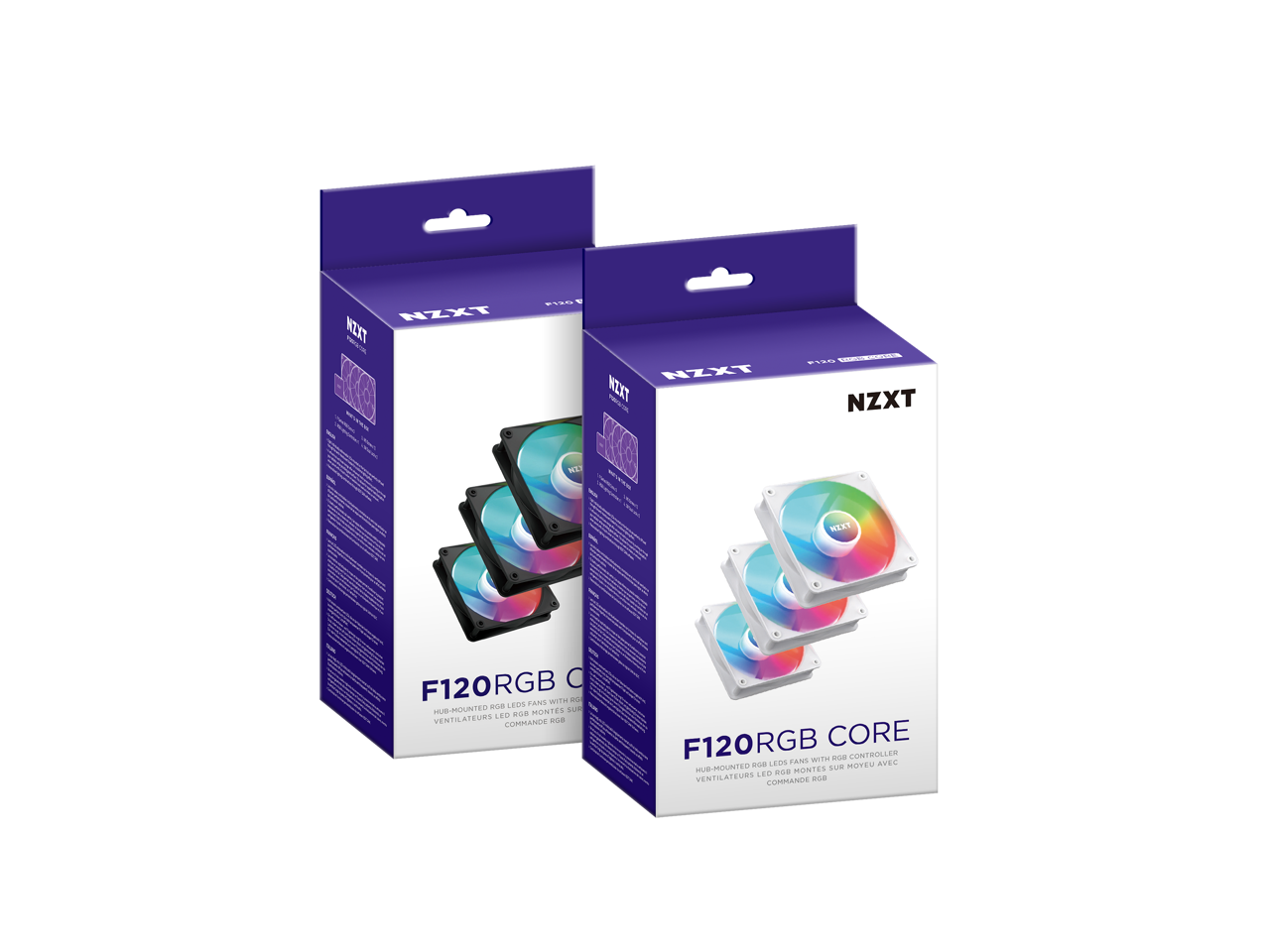 NZXT F120 RGB Core Fan - RF-C12SF-W1 - 120mm Hub-Mounted RGB Fan ...