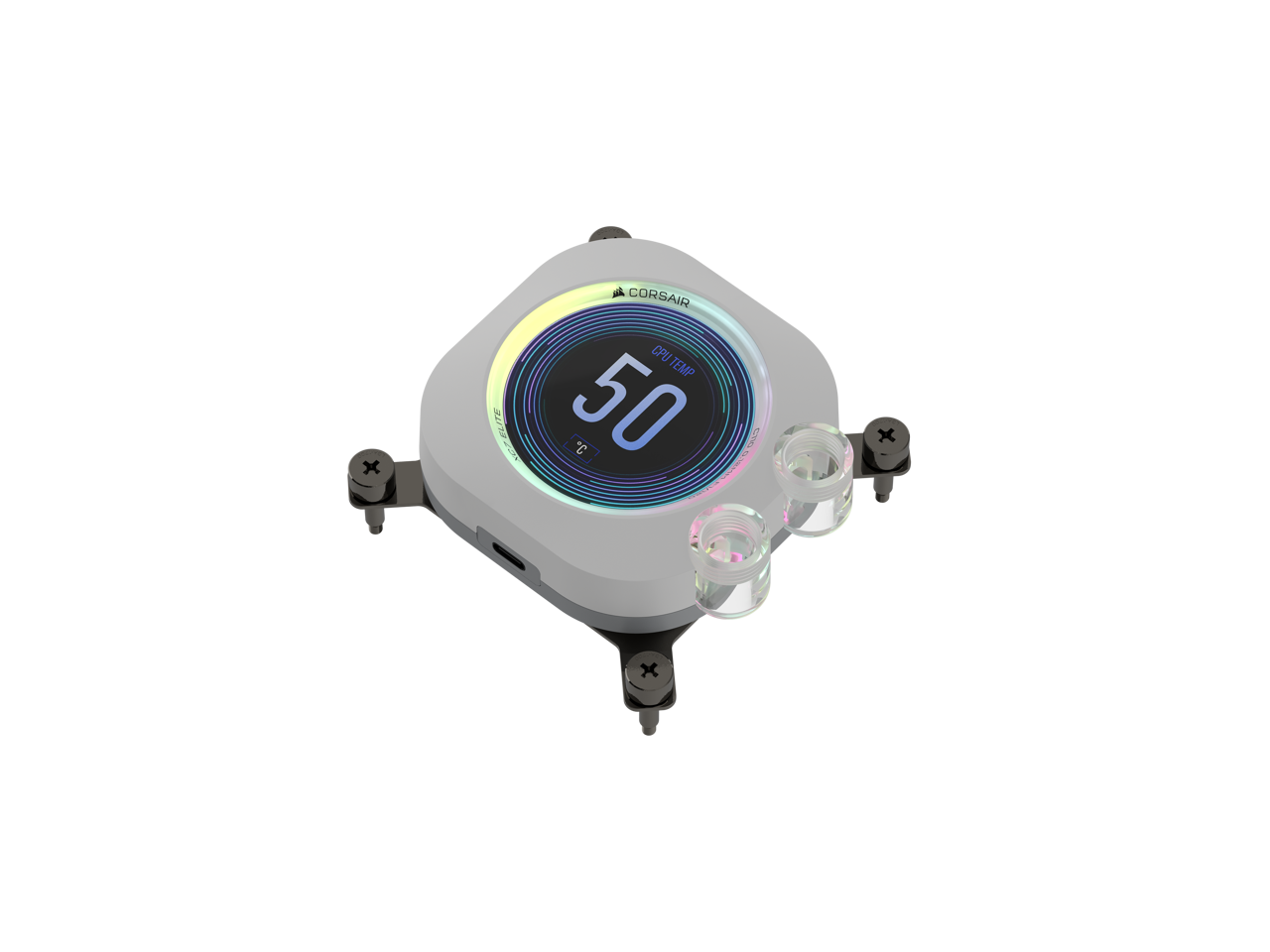 CORSAIR XC7 RGB ELITE LCD WHITE CPU Water Block - 480x480 IPS LCD ...