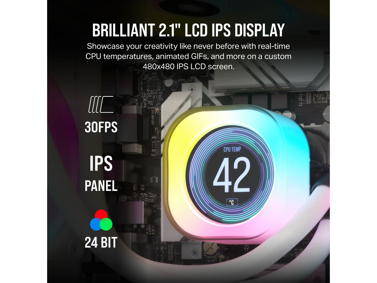 Corsair Icue Link Aio Lcd Screen Module 2 1” Ips Lcd Screen 24
