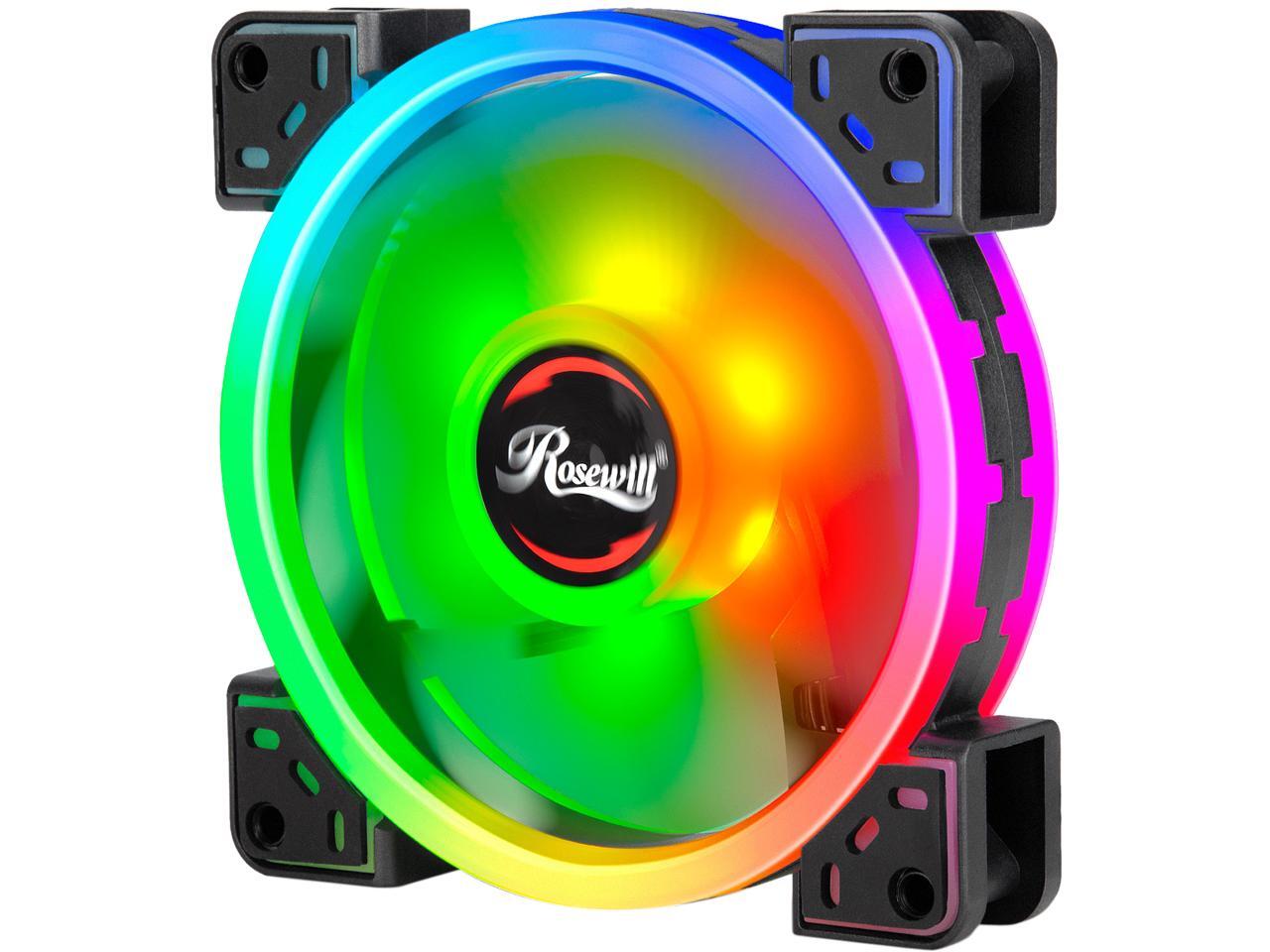Rosewill RGBF-S12004 (1-Pack) 120mm Addressable RGB Fan, Dual Ring True ...