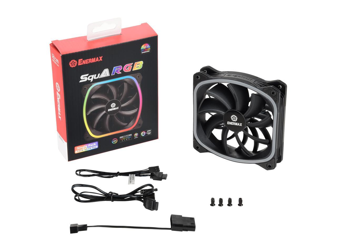 Enermax SquA 120mm Dual Light Loop RGB LED PWN Case Fan, Addressable ...