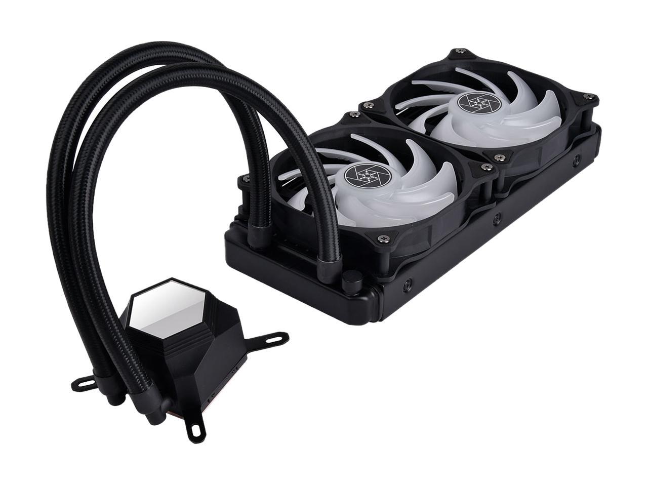 SilverStone PF240-ARGB AIO CPU Liquid Cooling/ARGB/Dual 120mm PWM Fan ...