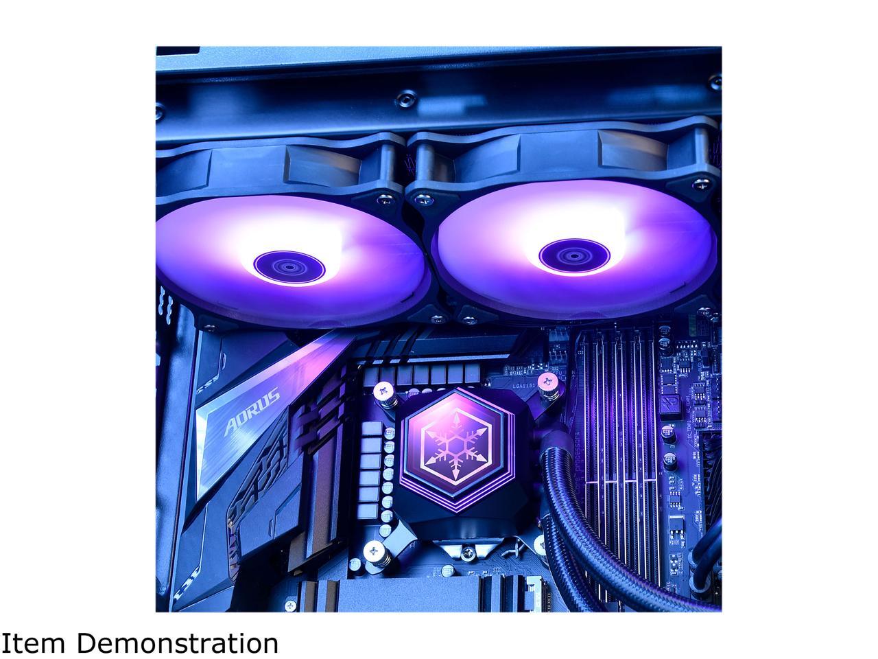 SilverStone PF240-ARGB AIO CPU Liquid Cooling/ARGB/Dual 120mm PWM Fan ...