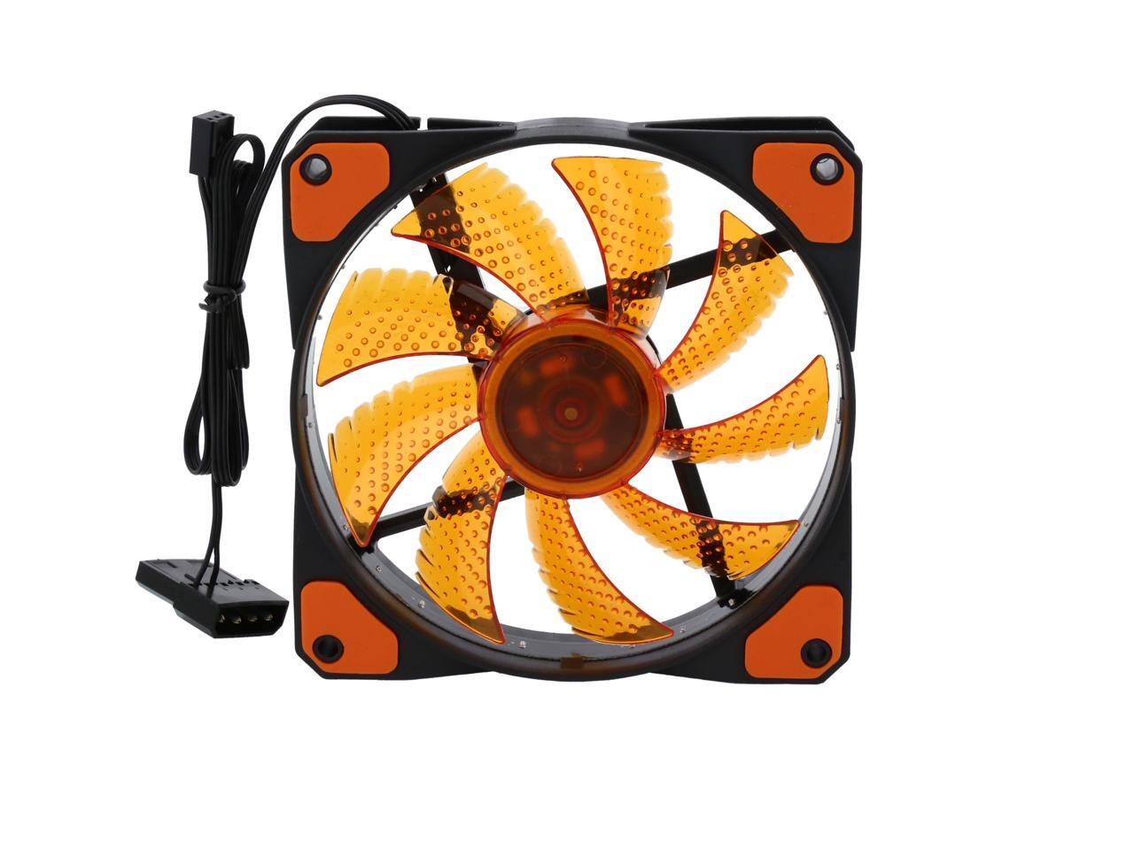 APEVIA CF12SL-SOG Orange LED Case Fan w/ Anti-Vibration Rubber Pads ...