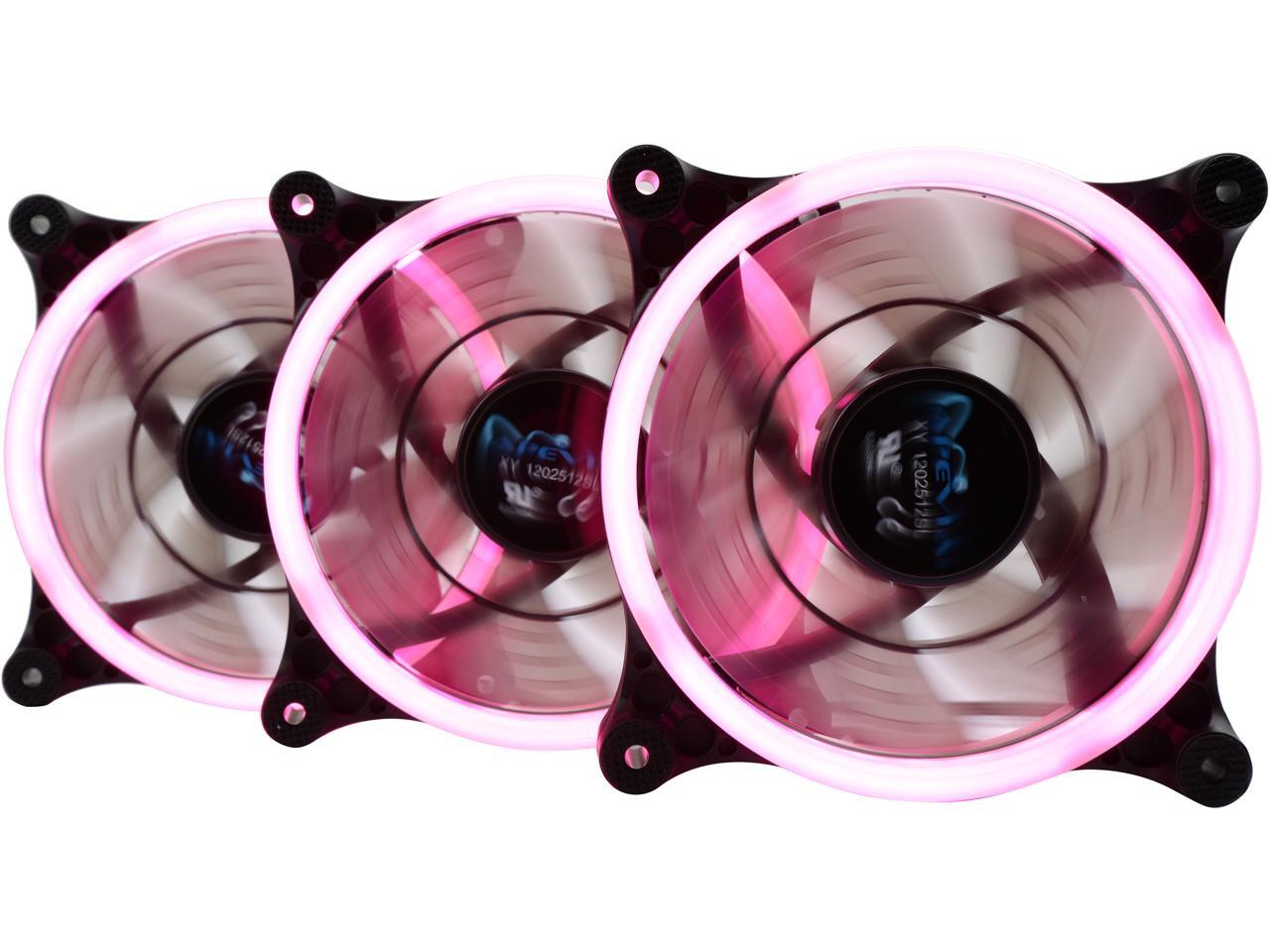 APEVIA 312L-CPK Pink LED 120mm 4pin+3pin Pink LED Case Fan w/ 30 x Pink ...