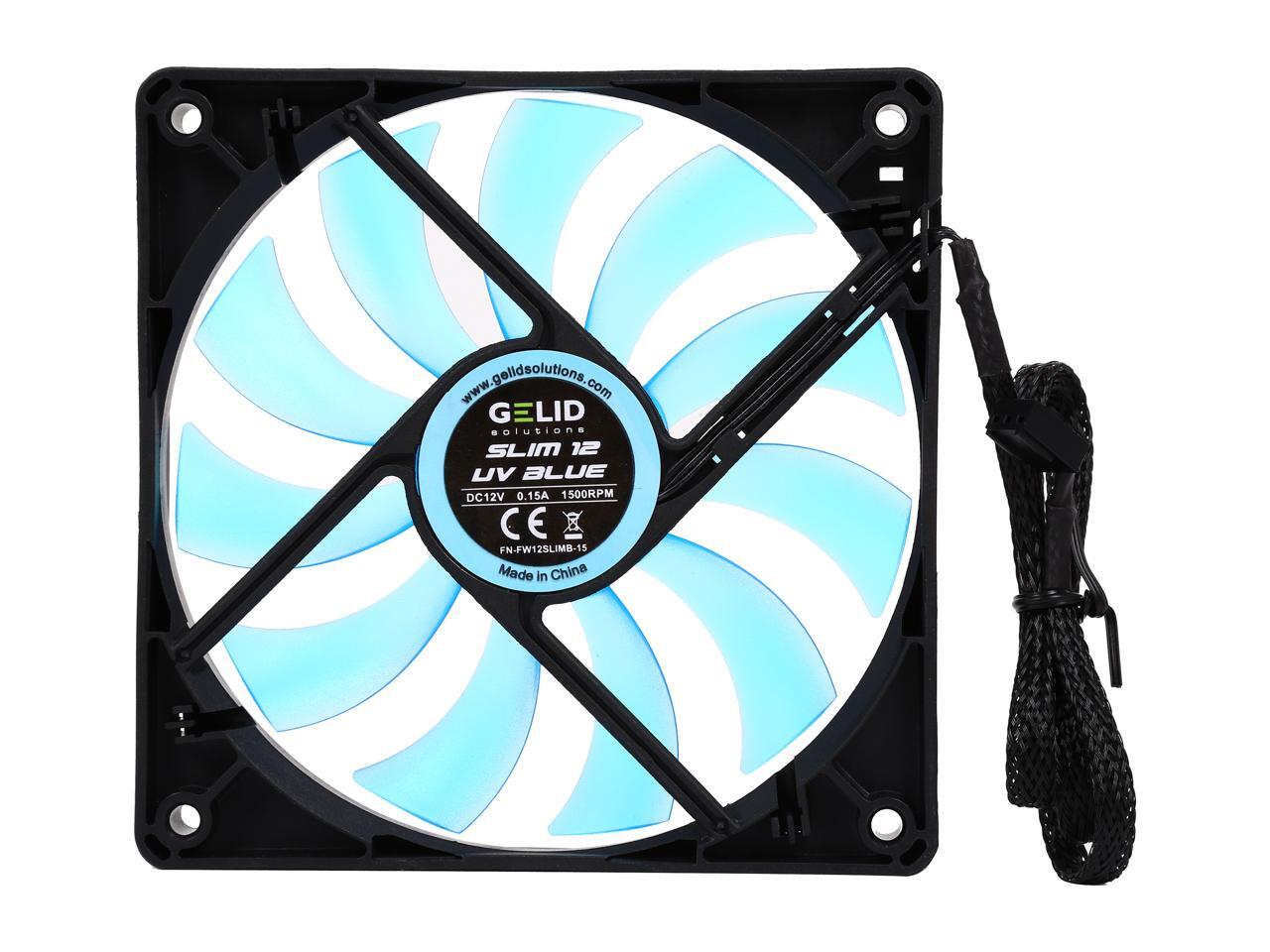 GELID Solutions SL-PCI-02 PCI Slot Fan Holder Dual Slim 12UV Blue Fans ...