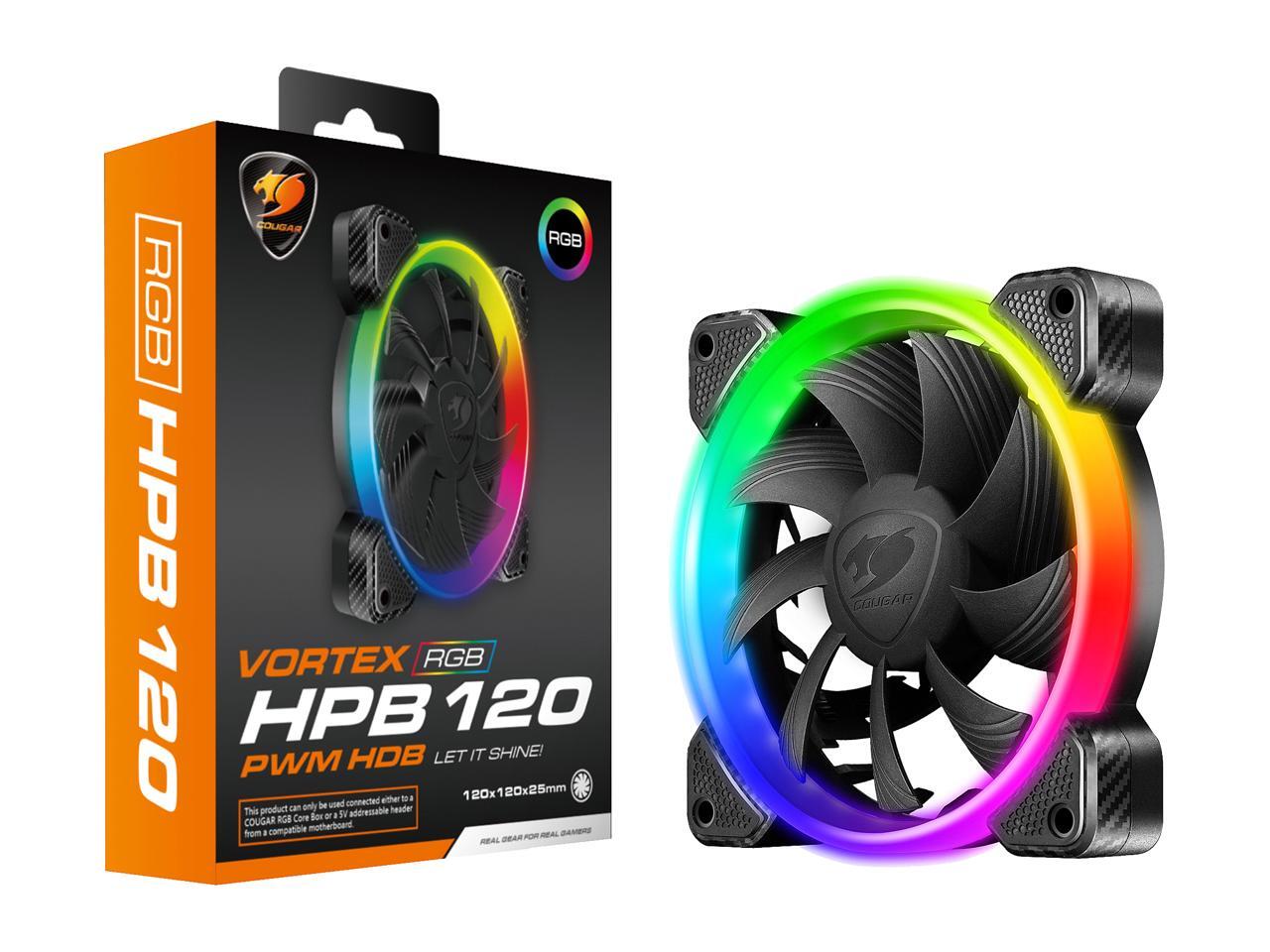 Cougar Hydraulic Vortex RGB HPB 120 mm Cooling Fan with 5V RGB ...
