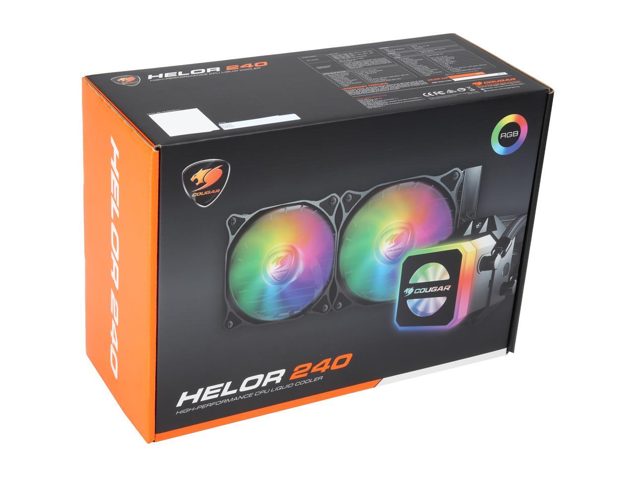 COUGAR Helor 240, RL-HLR240-V1, Liquid CPU Cooler, 240 mm, with 2 ...