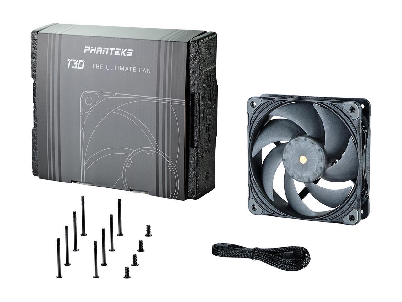 Phanteks T30-120 fan, premium high-performance fan, PWM, Black/Grey ...