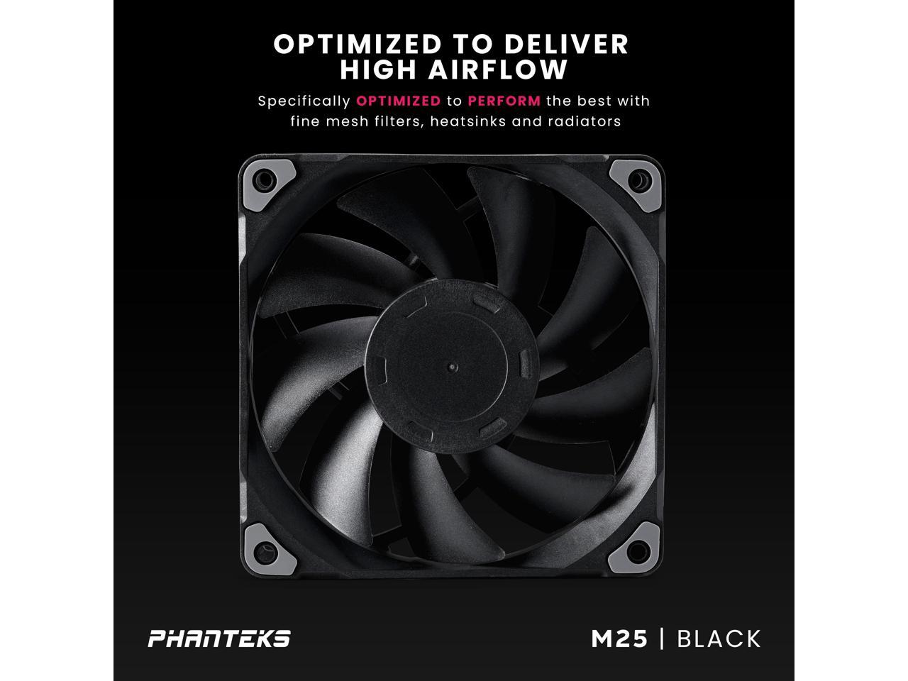 Phanteks M25-120 fan, High-Airflow radiator performance, PWM control up ...
