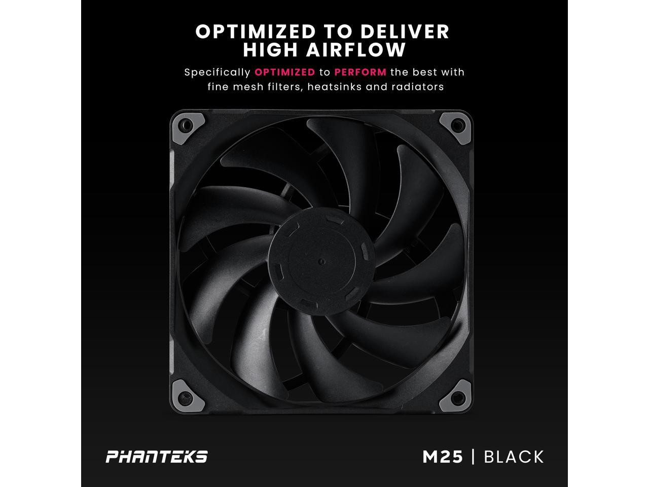 Phanteks M25-140 fan, High-Airflow radiator performance, PWM control up ...